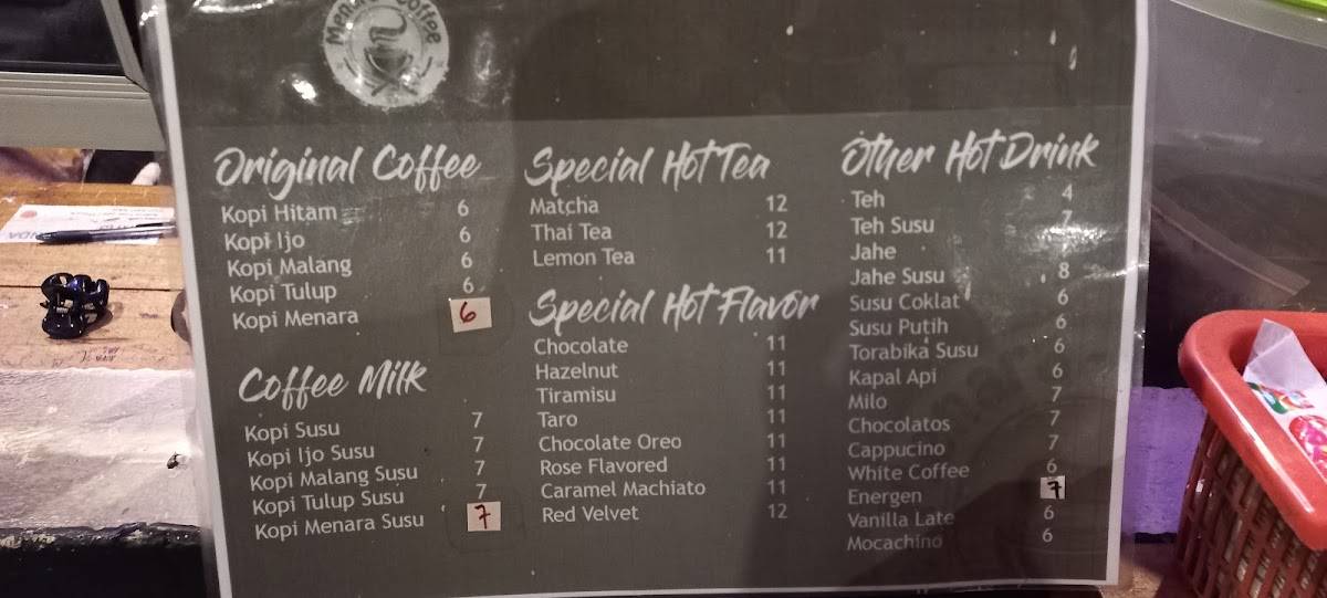 Carta del café Menara Coffee, Indonesia, Jl. Raya Dermo No.177