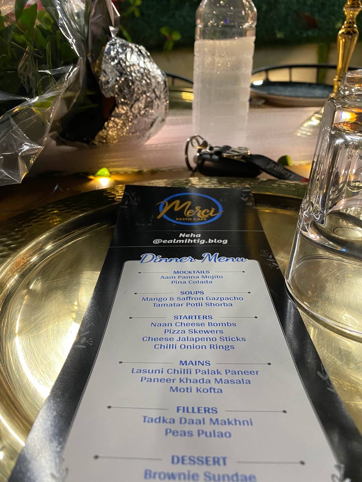 Menu at Merci Resto Cafe, Ahmedabad