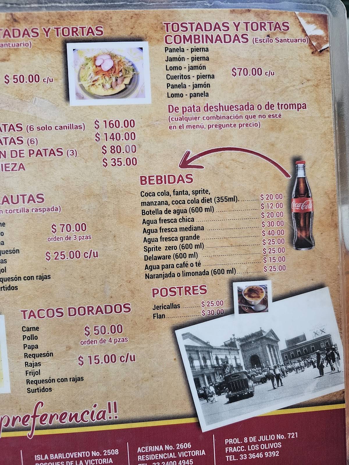 Carta del restaurante Merendero El Tapatio, Guadalajara, Calle ...