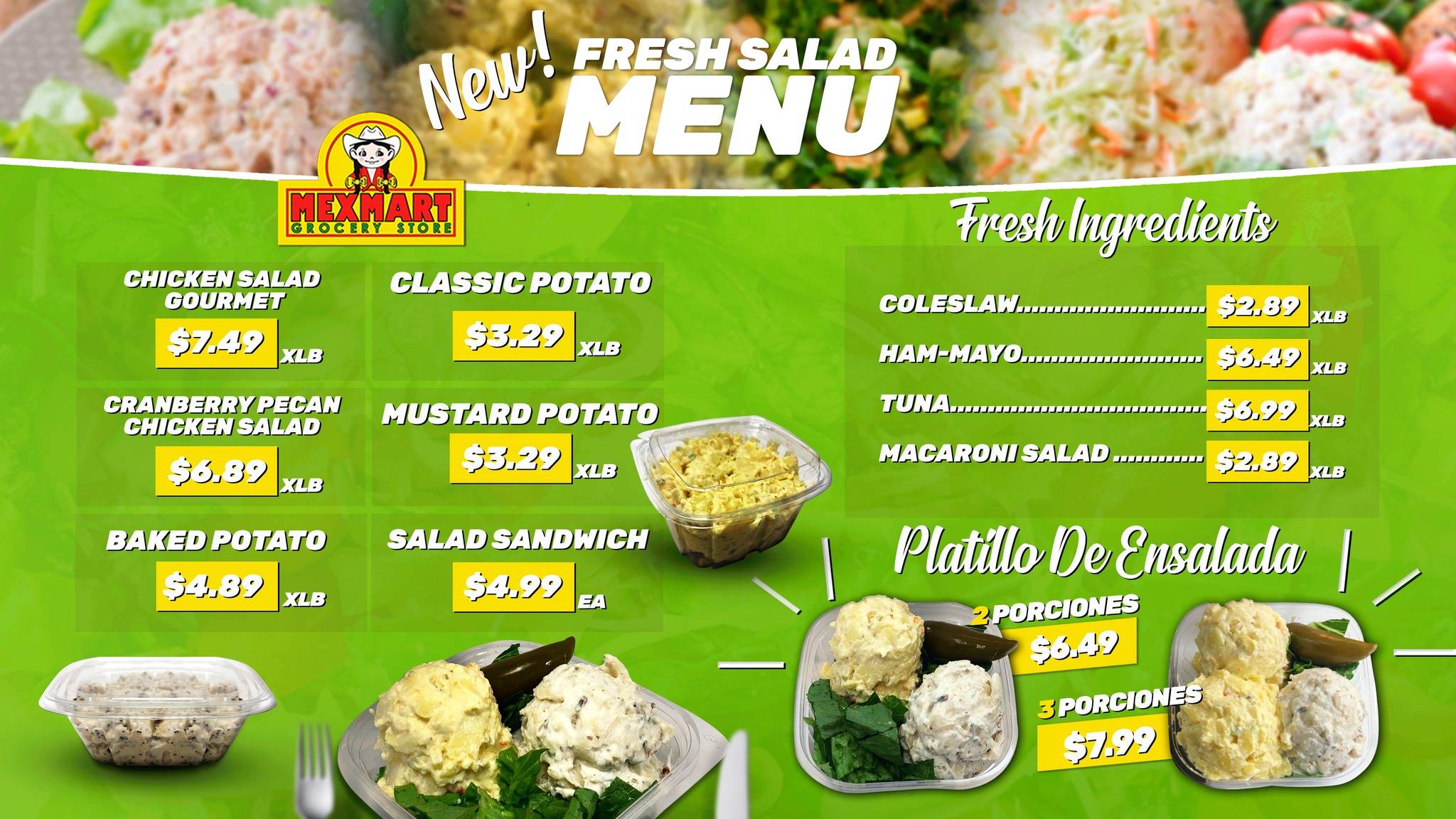 Menu at Mex-Mart, Laredo