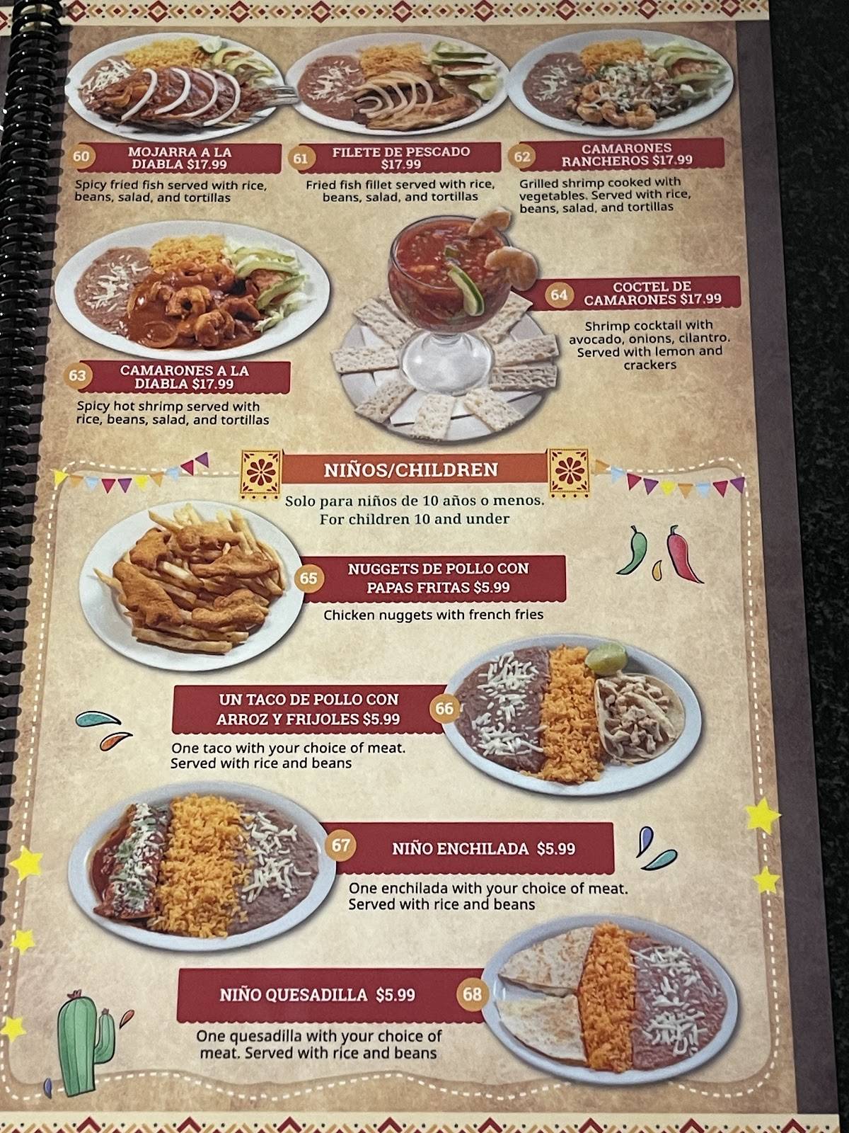 Menu at Mi Pueblito Grill 2 restaurant, Harrisonburg