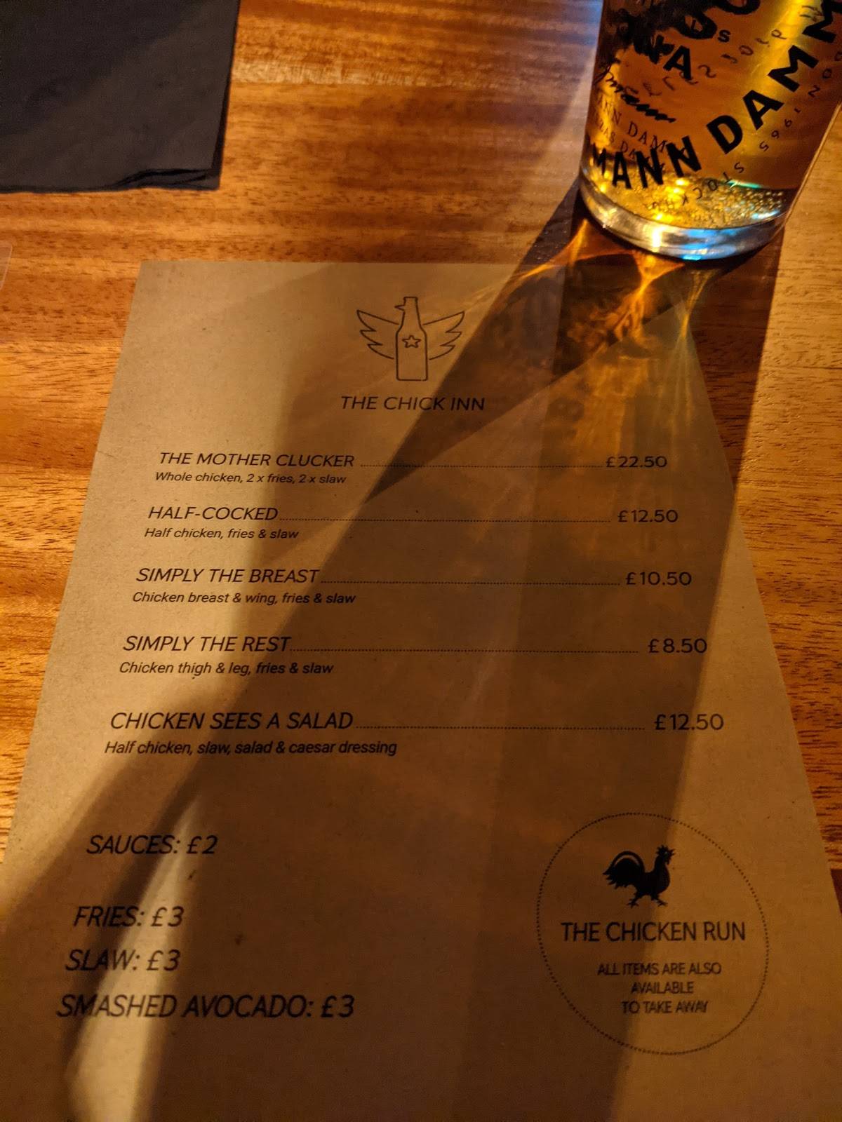 Menu at Micawbers Tavern X The Chick Inn pub & bar, Norwich