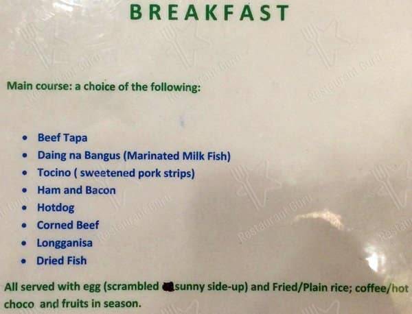 Menu at Michael Angelo Coffee And Tea Restaurant, Cebu City