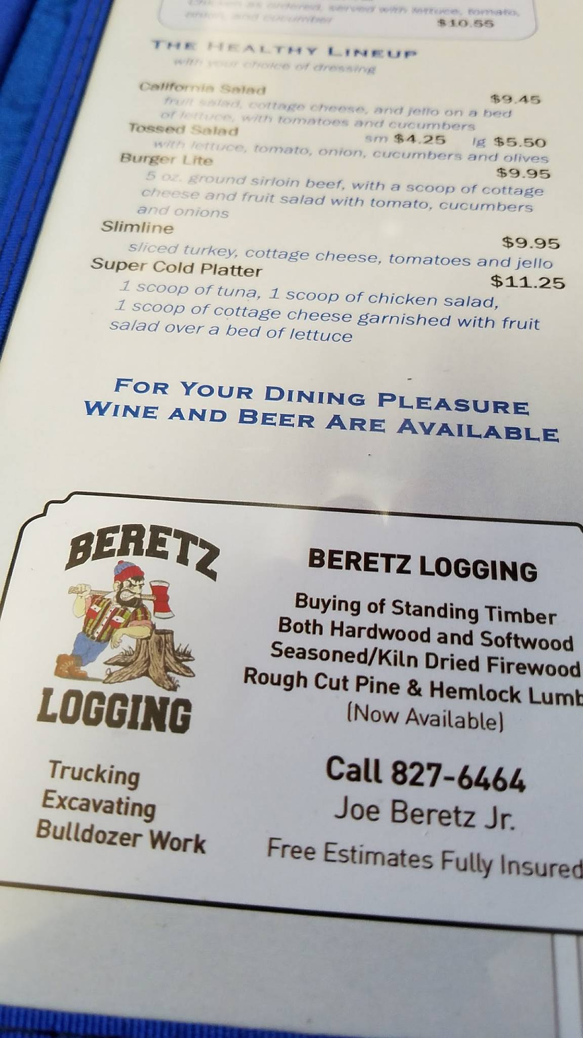 Menu at Middleburgh Diner restaurant, Middleburgh