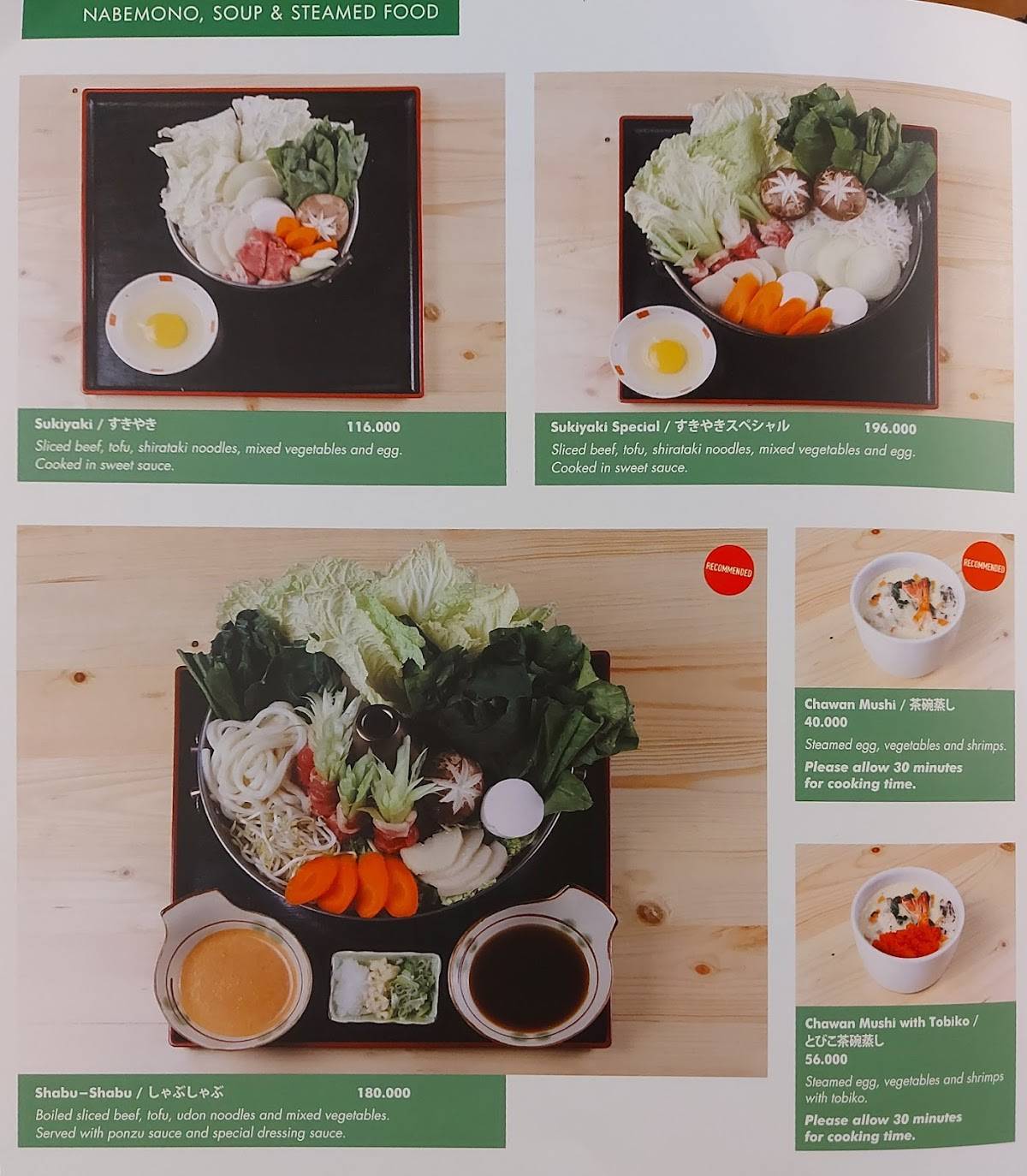 Menu at Midori Japanese Restaurant Bogor, Bogor