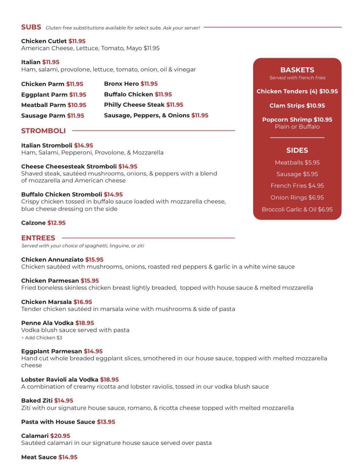 Menu at Mike's Pizzeria, Hawley