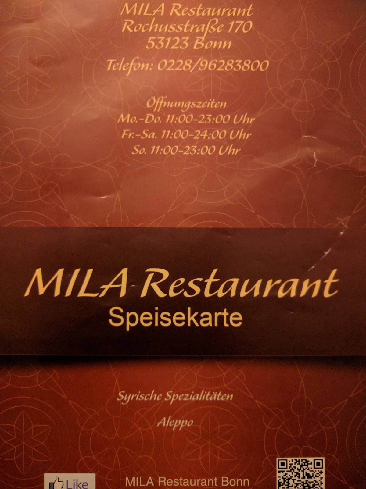 Speisekarte von Mila Restaurant, Bonn