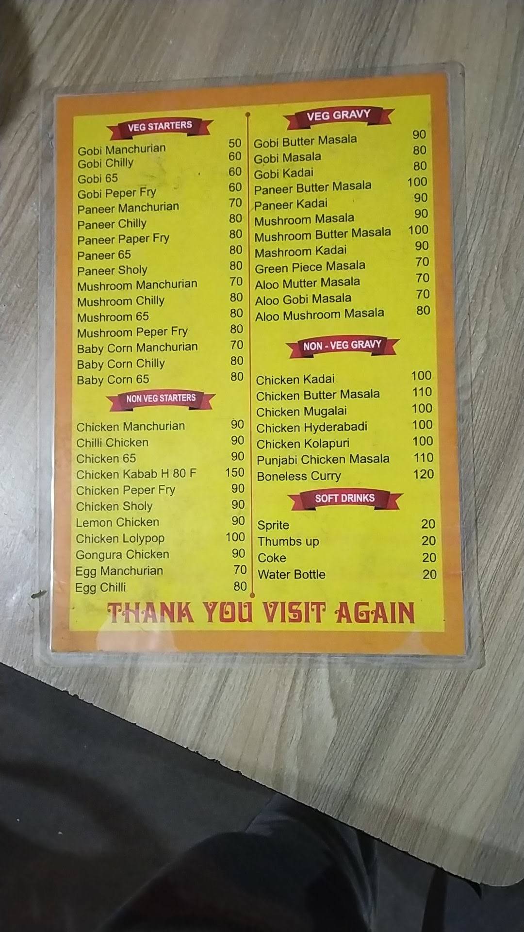 Menu at Mirchi The Indian Street Food Kitchen, Bengaluru