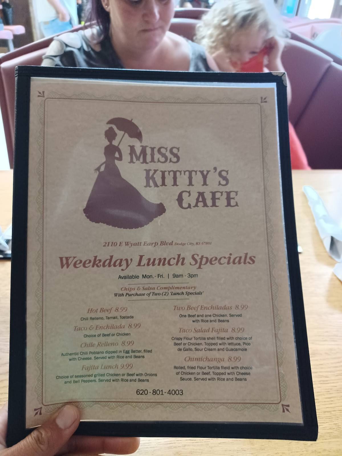 Menu at Miss Kitty's Cafe, Dodge City