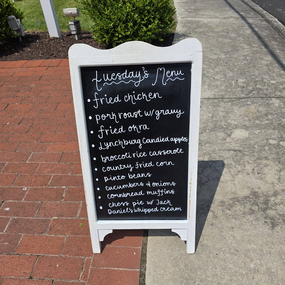 Menu at Miss Mary Bobo's Restaurant, Lynchburg