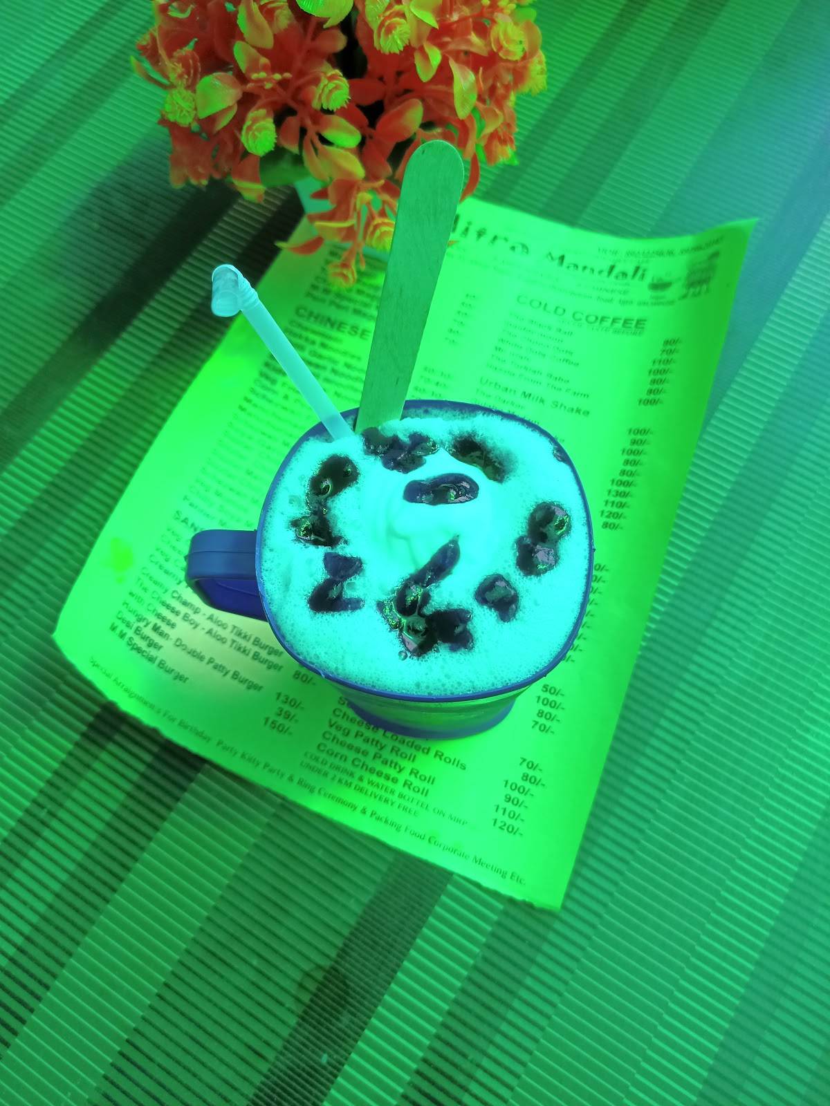 Menu at Mitra mandali, Agra