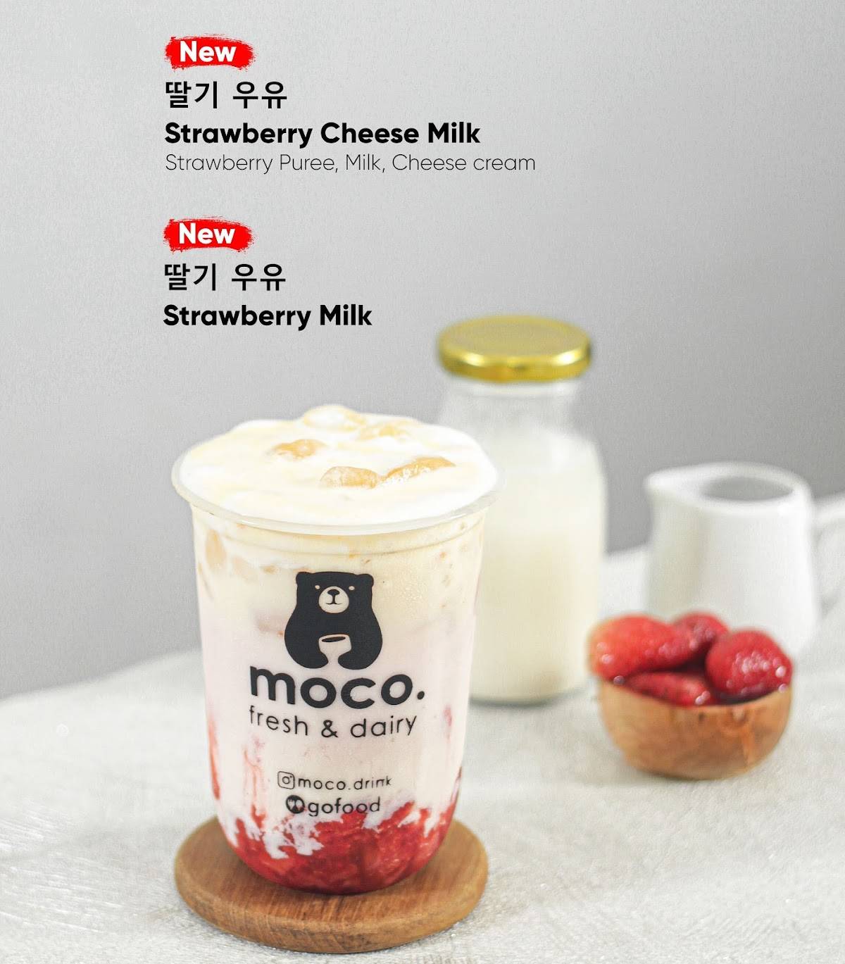 Carta del café Moco milk boba thai tea coffee - cheeseyu, Bandung