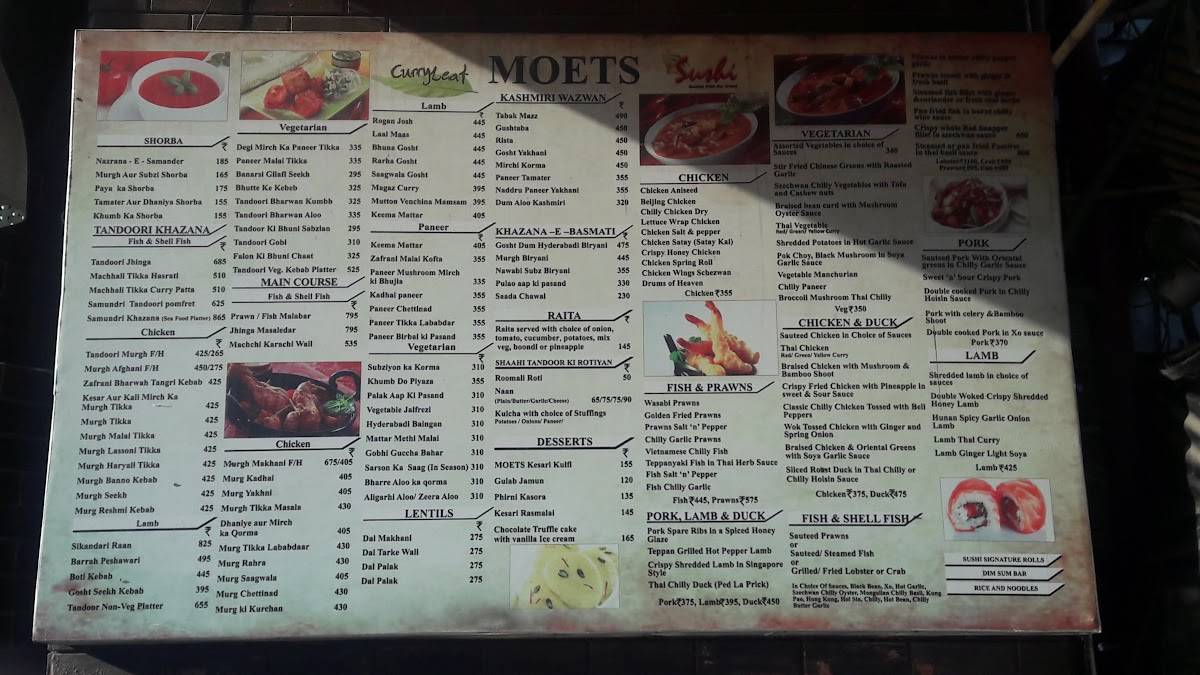 Menu at Moets Stone, New Delhi, 50