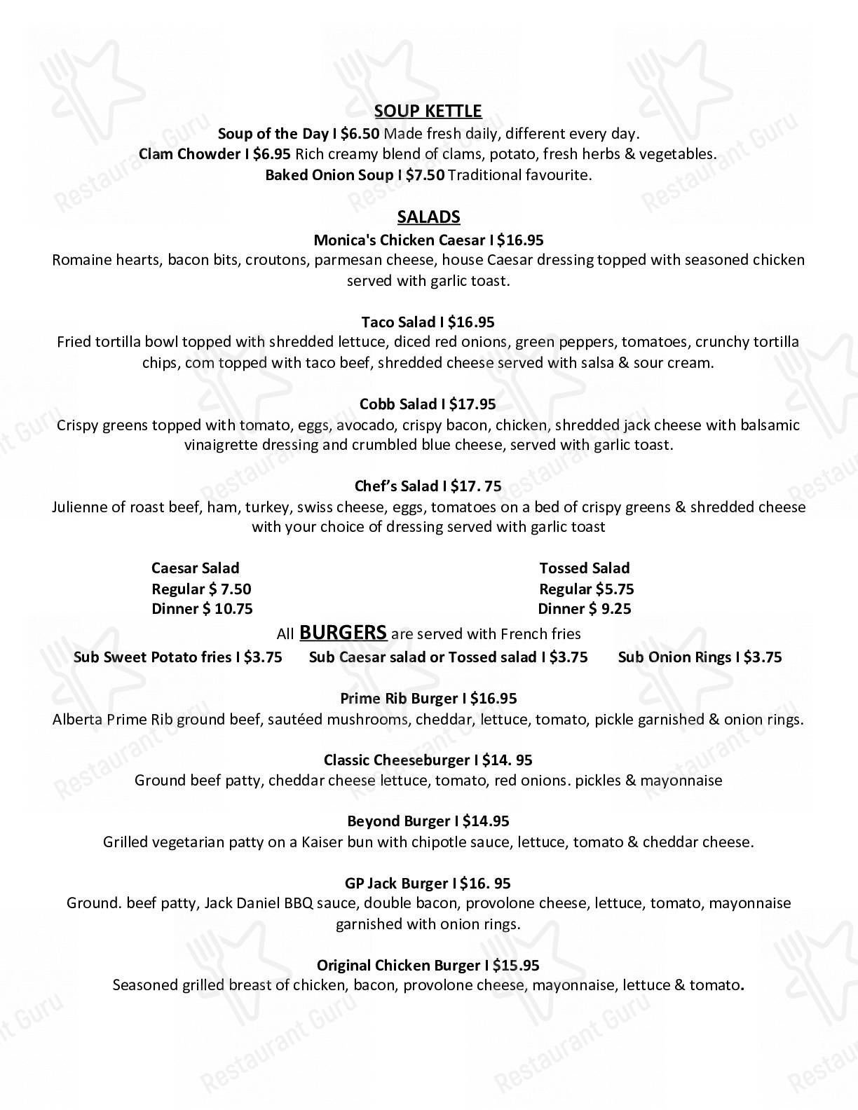 Menu at Monica’s Family Restaurant, Grande Prairie, 100 Ave.