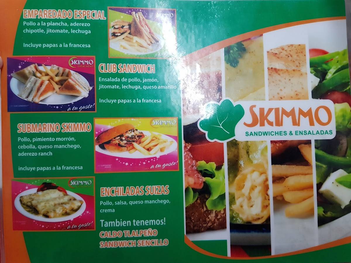 Carta del restaurante Skimmo, Monterrey