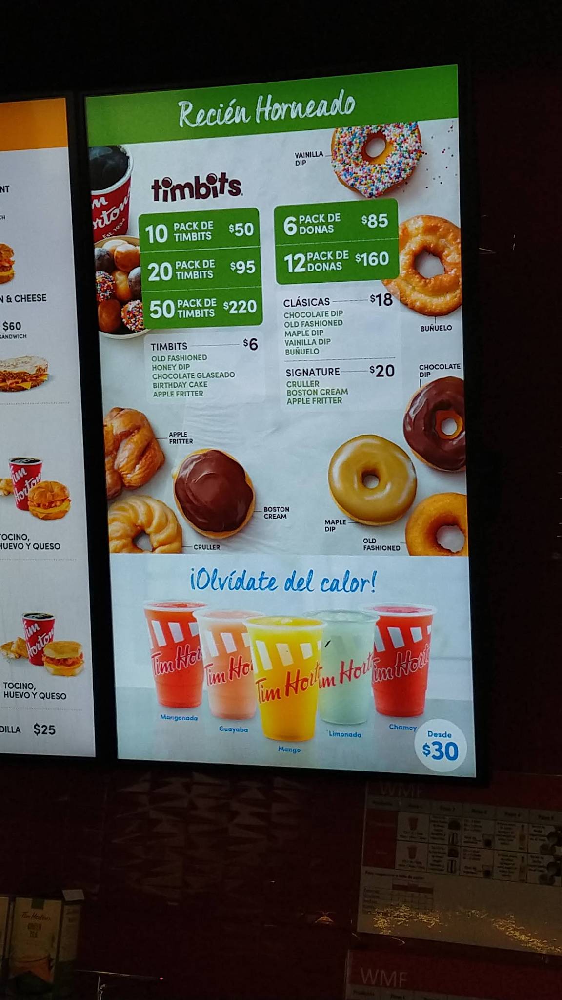 Carta del café Tim Hortons Pletórico, Monterrey, Carretera Nacional 100 ...