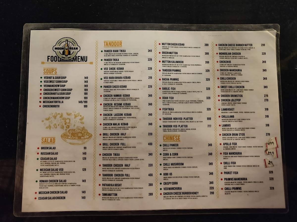 Menu at Moon Bean Cafe & Bar, Hyderabad