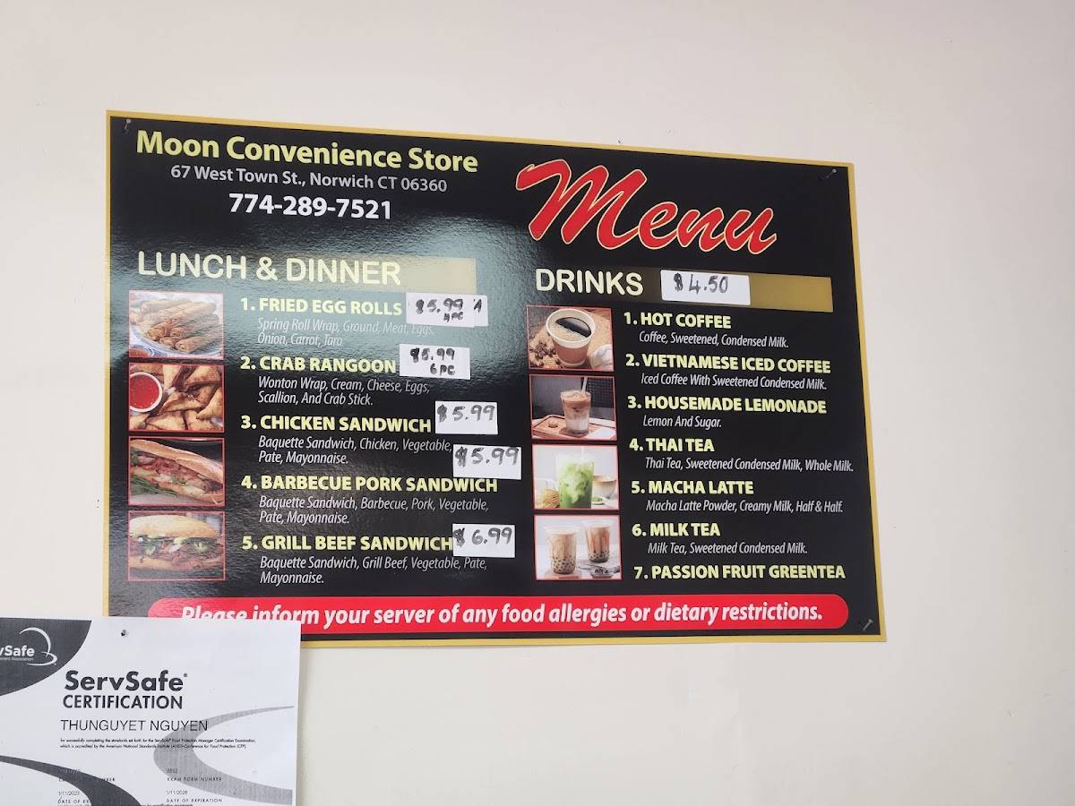 Menu at Moon Vietnamese Restaurant & Convenience Store, Norwich