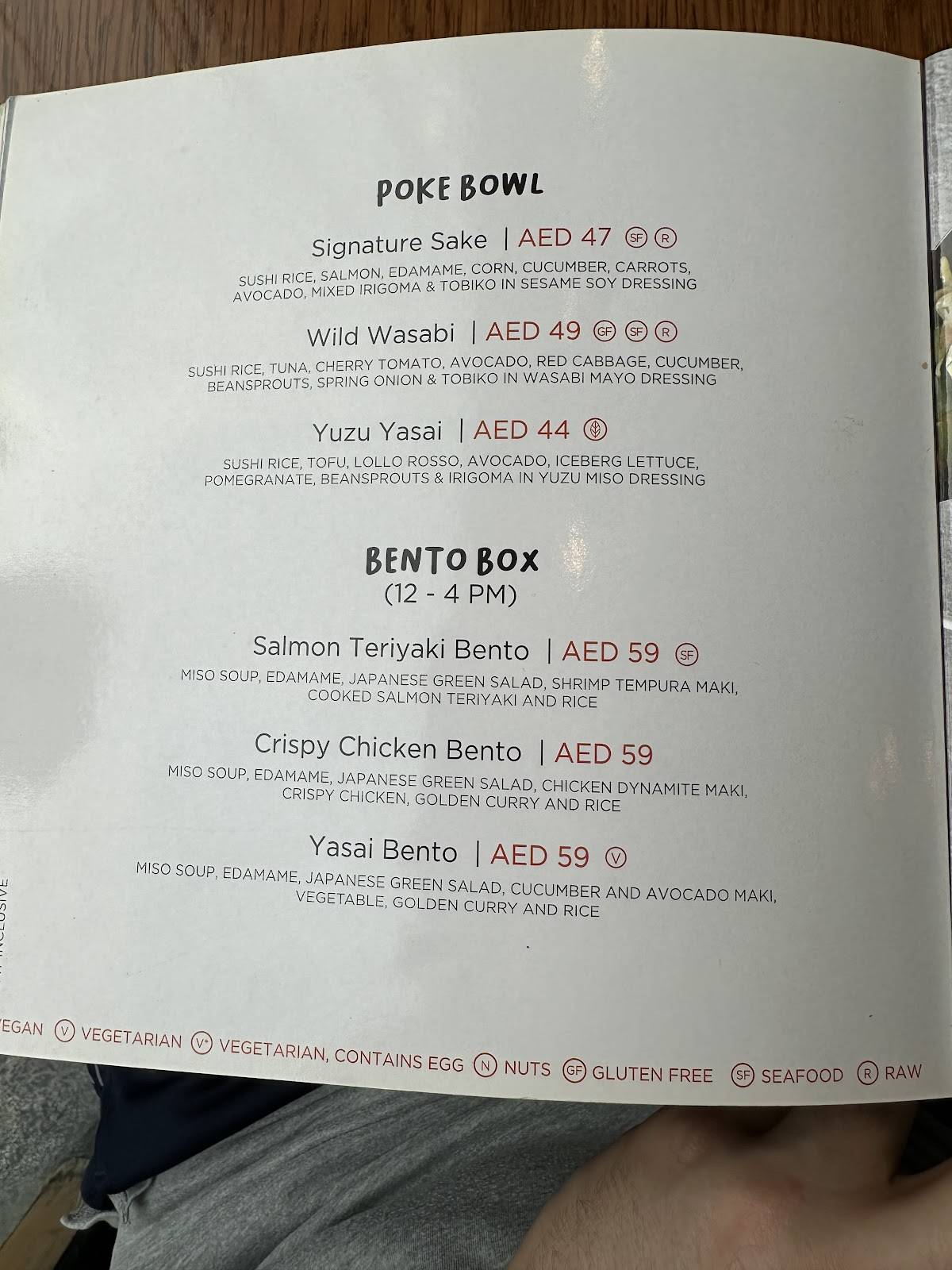 Carta del restaurante Moshi, Dubai, Shop No. 23