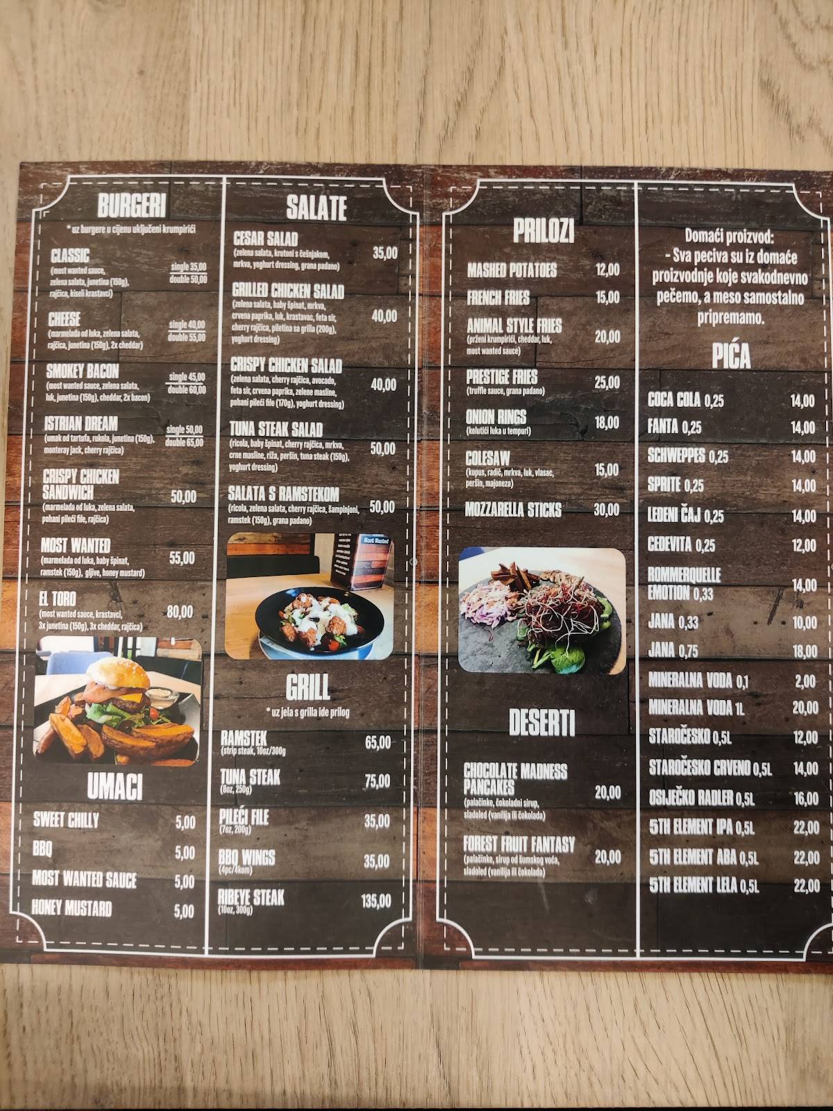 Menu au Most Wanted, Daruvar