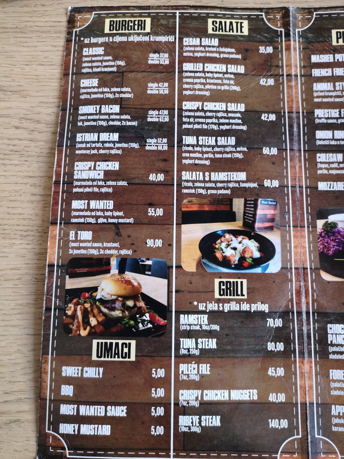 Menu au Most Wanted, Daruvar