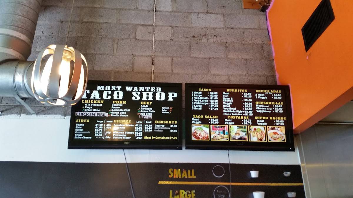 Carta del restaurante Most Wanted Taco Shop, Phoenix, N 7th St Ste 7
