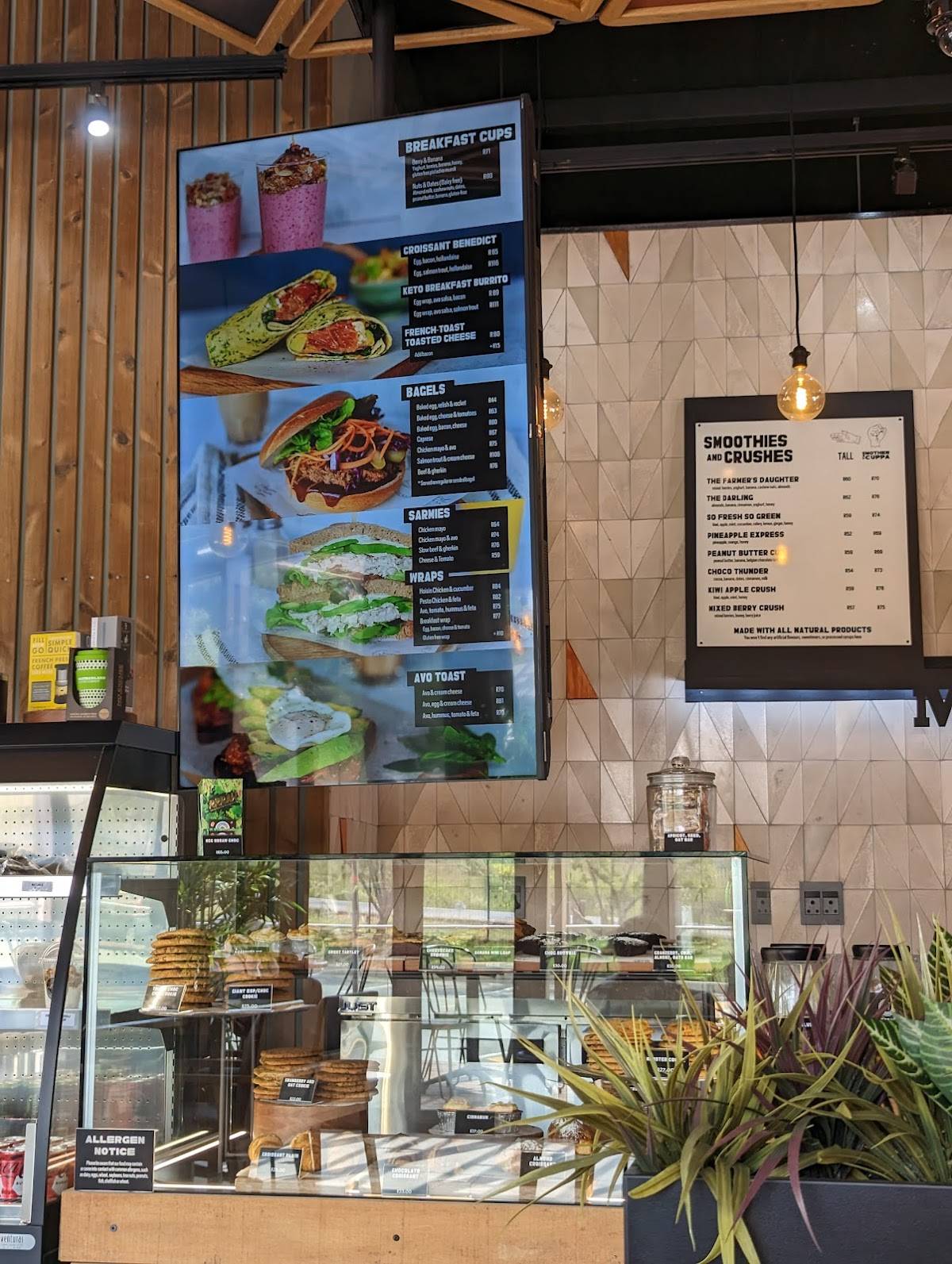 Menu at Motherland coffee, Midrand