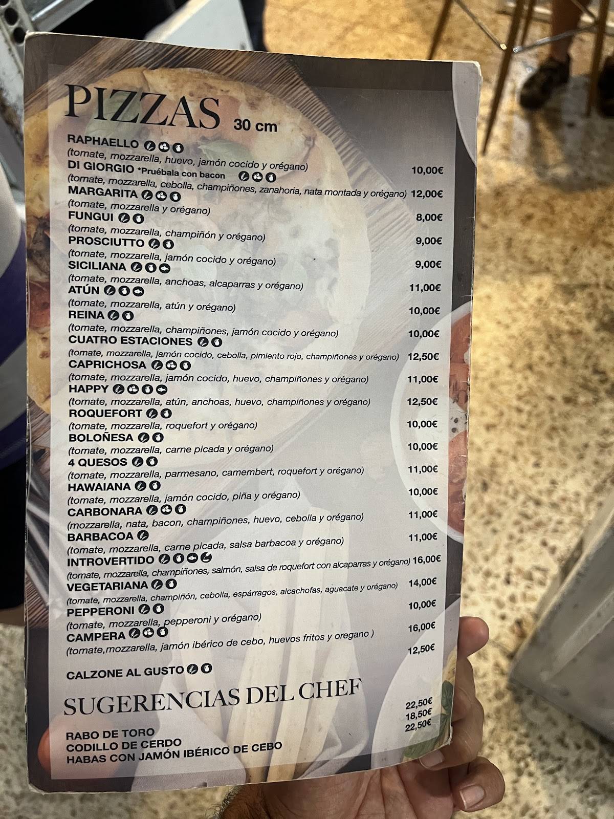 Carta de Restaurante Marelli, Motril, C. Río Guadiana