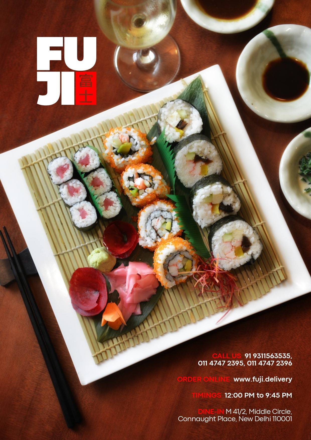 Menu at Fuji Japanese Restaurant, New Delhi