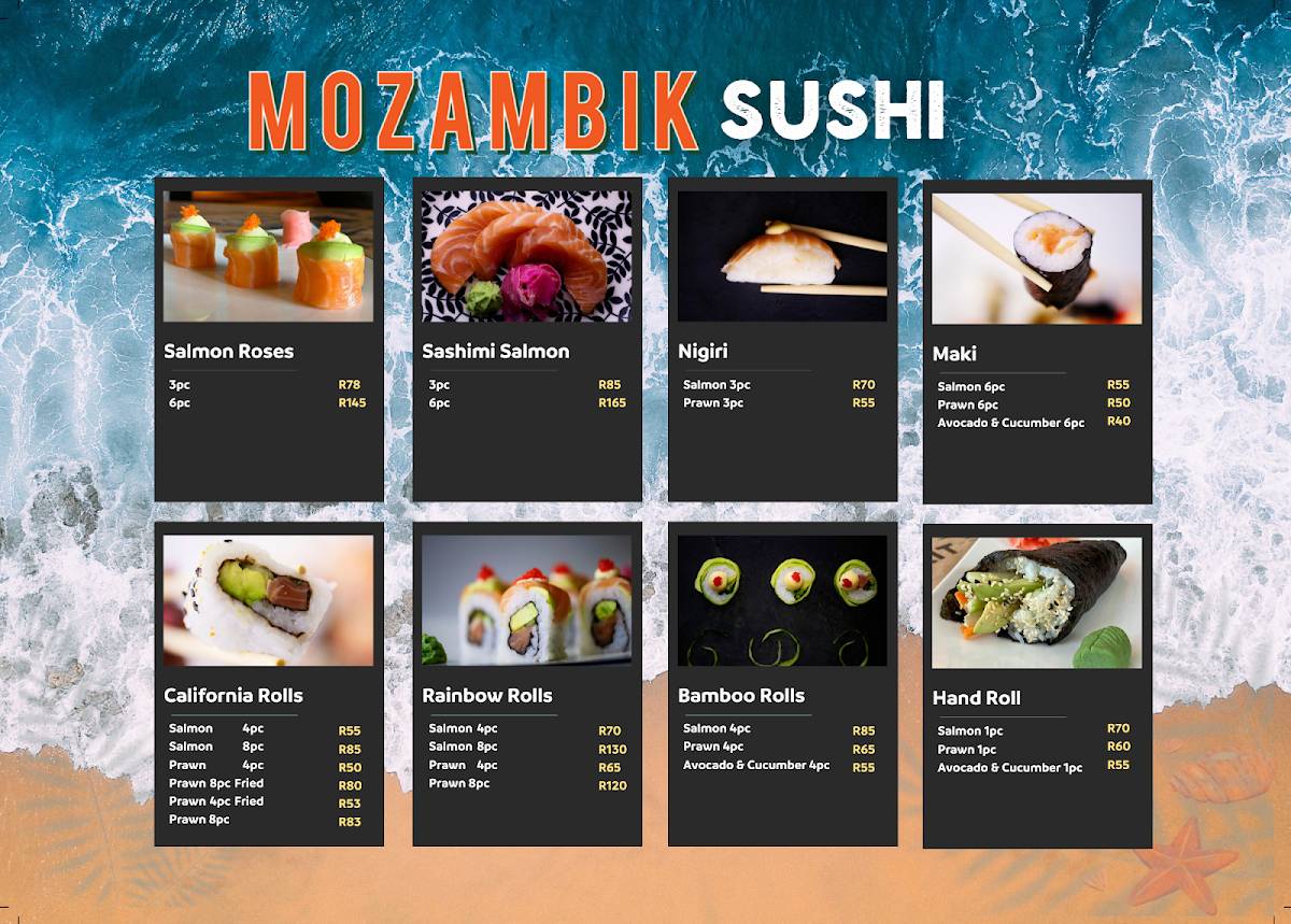 Menu at Mozambik Harties restaurant, Hartbeespoort