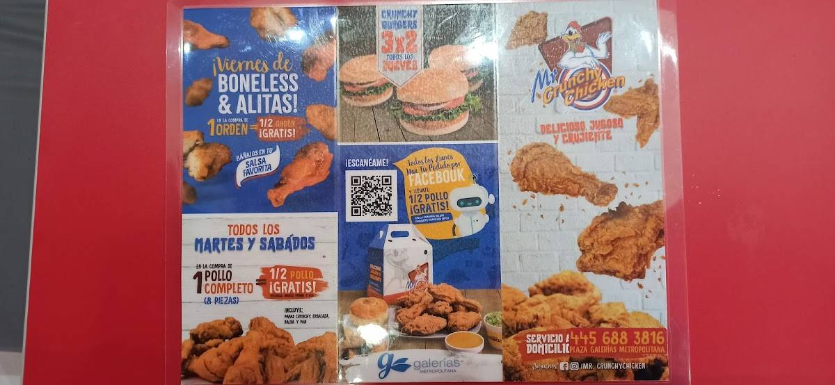 Menu at Mr Crunchy Chicken Plaza Galerías Uriangato restaurant, Uriangato