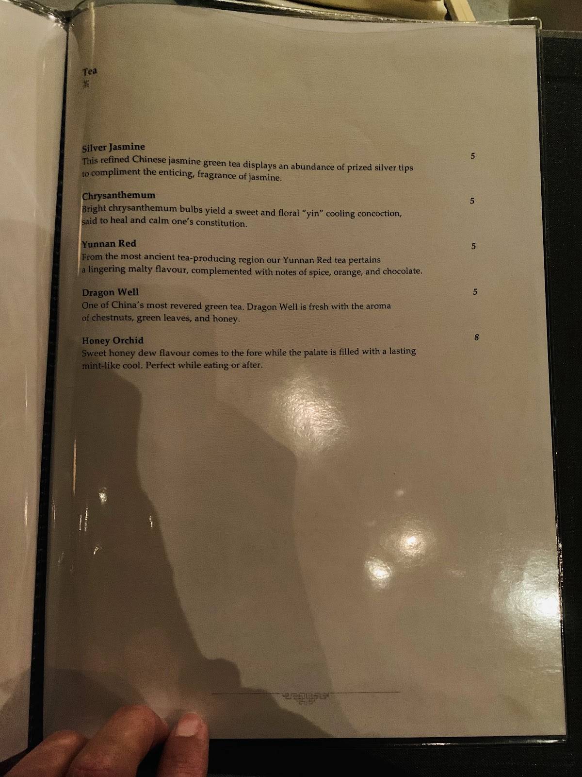 Menu at Mr. Wong restaurant, Sydney, 3 Bridge Ln