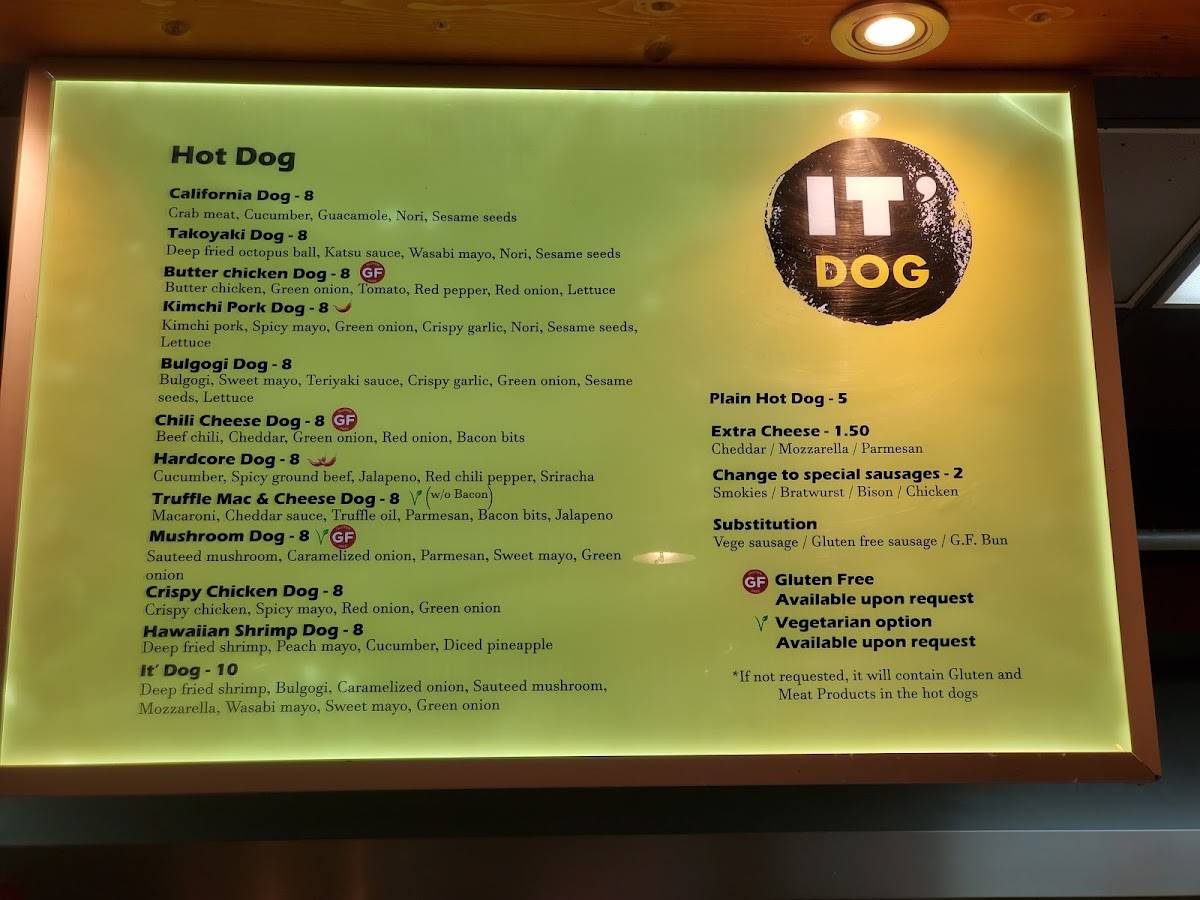 Menu at Mukja K-street food restaurant, Edmonton, 109 St NW