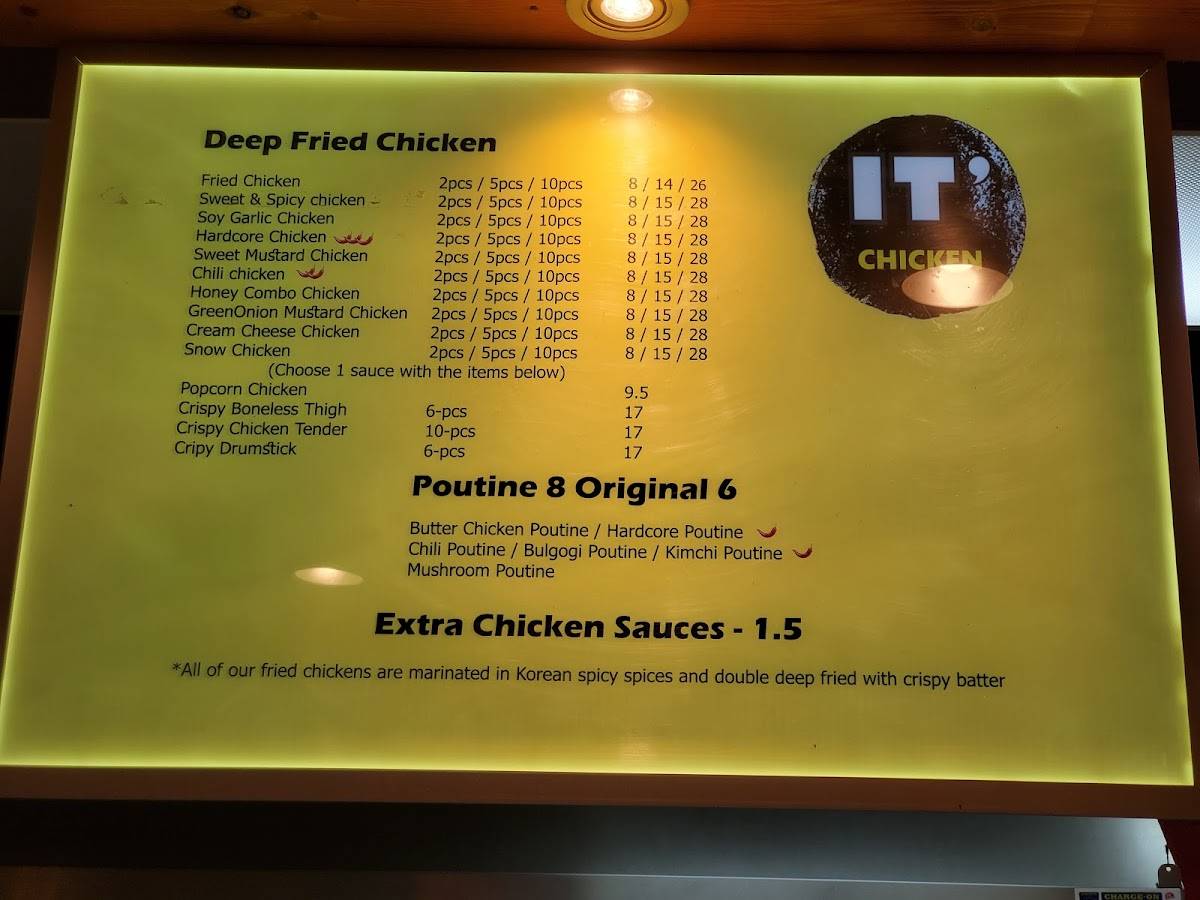 Menu at Mukja K-street food restaurant, Edmonton, 109 St NW