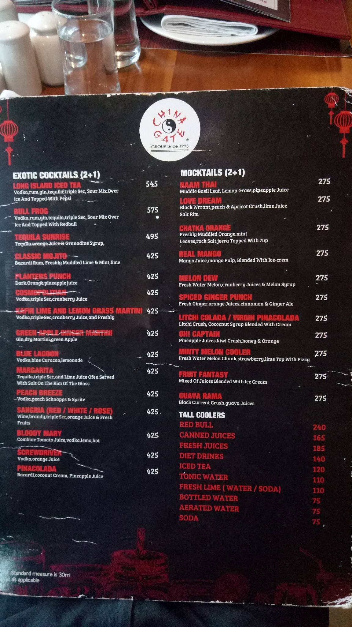 Menu at China Gate MIDC Andheri East, Mumbai, G-1