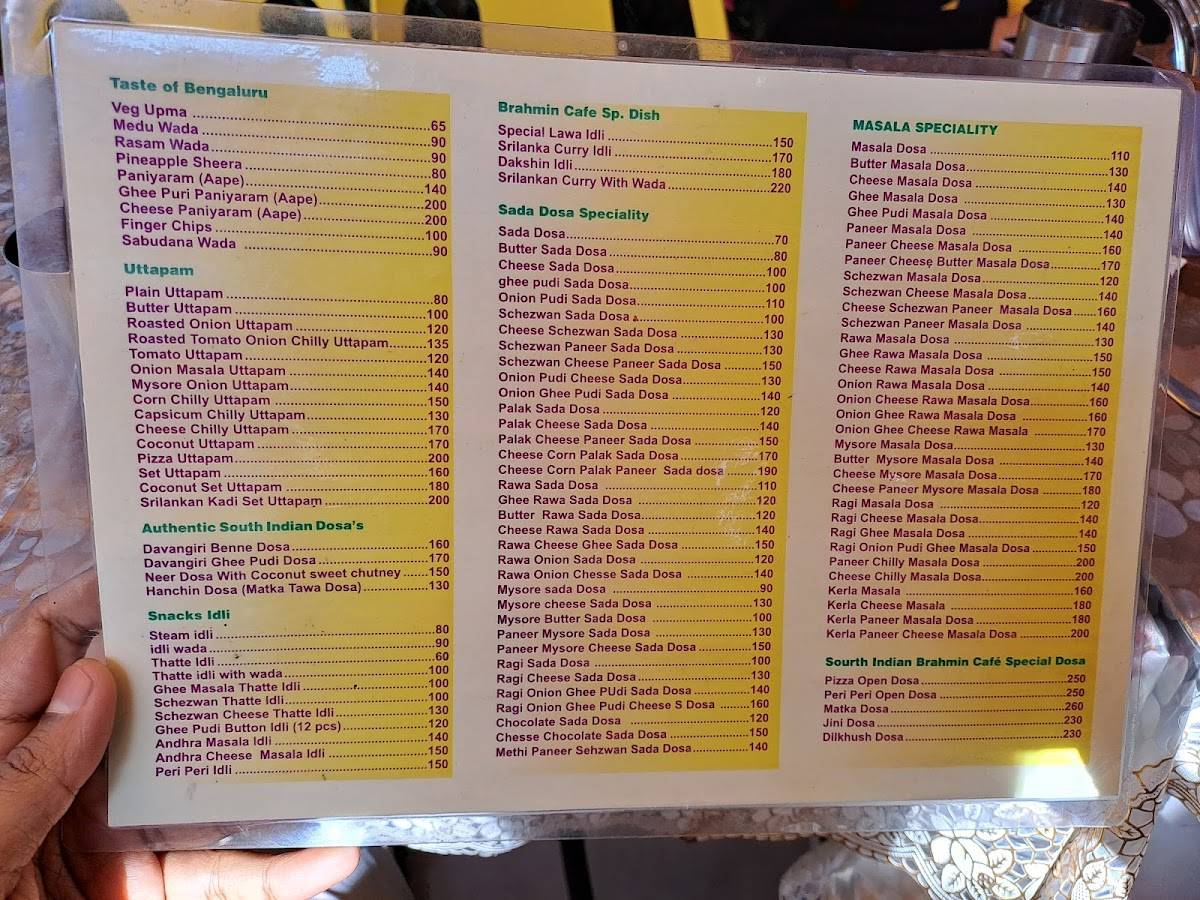Menu at South Indian Brahmin Cafe, Mumbai, 6