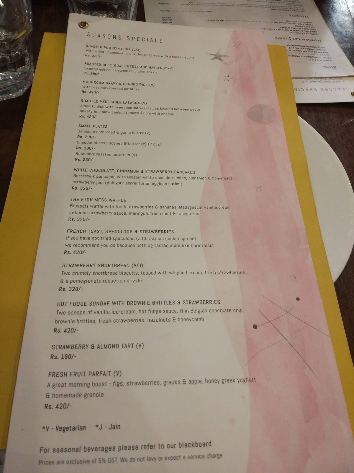 Menu at The Nutcracker, Mumbai, Dr