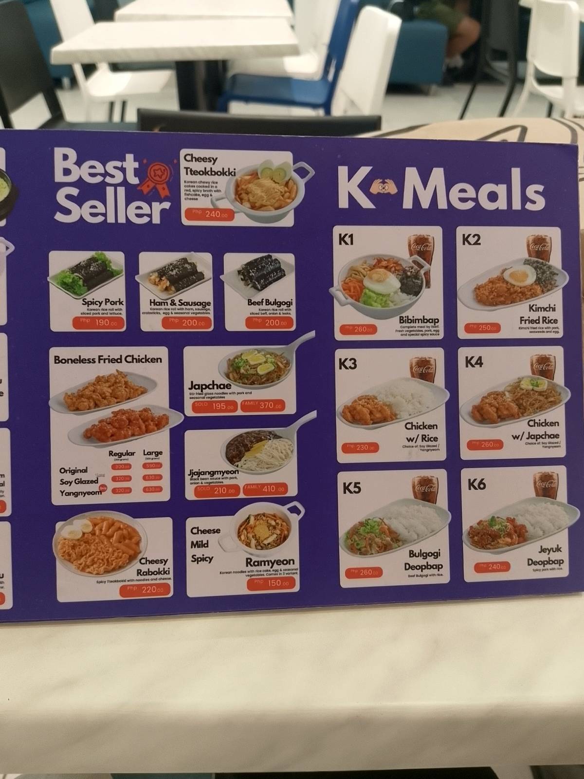 Menu at HappiLee Korean Kitchen restaurant, Muntinlupa