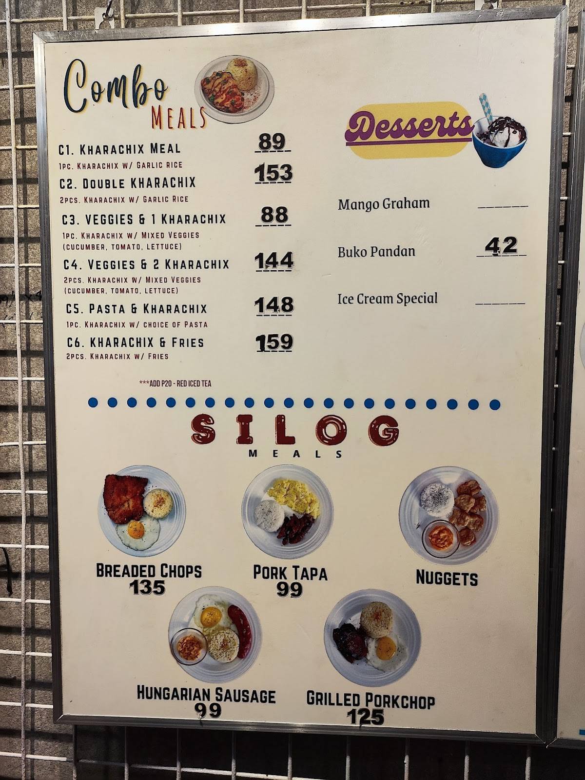 Menu at KHARABONS Resto-Kalye restaurant, Muntinlupa
