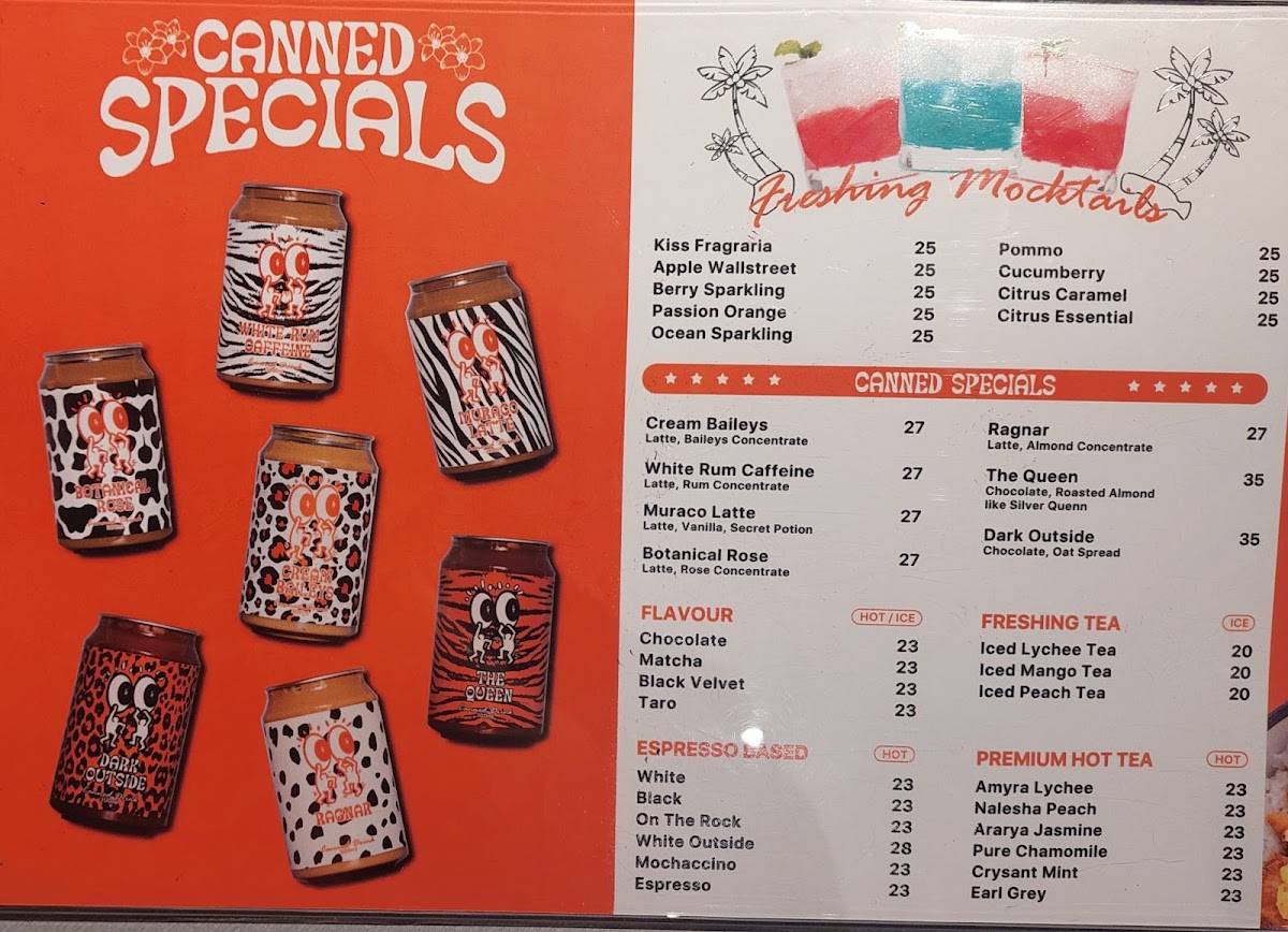 Menu at Muraco Headquarter cafe, Malang