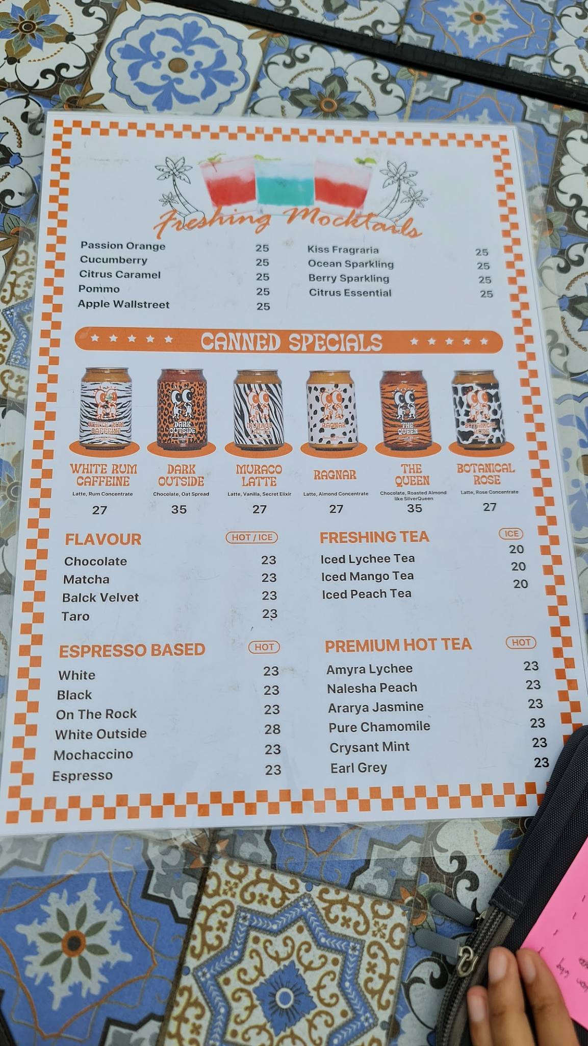Menu at Muraco Headquarter cafe, Malang