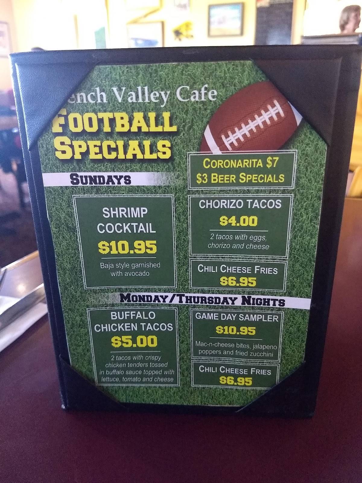 Menu at French Valley Cafe, Murrieta, 37600 Sky Canyon Dr