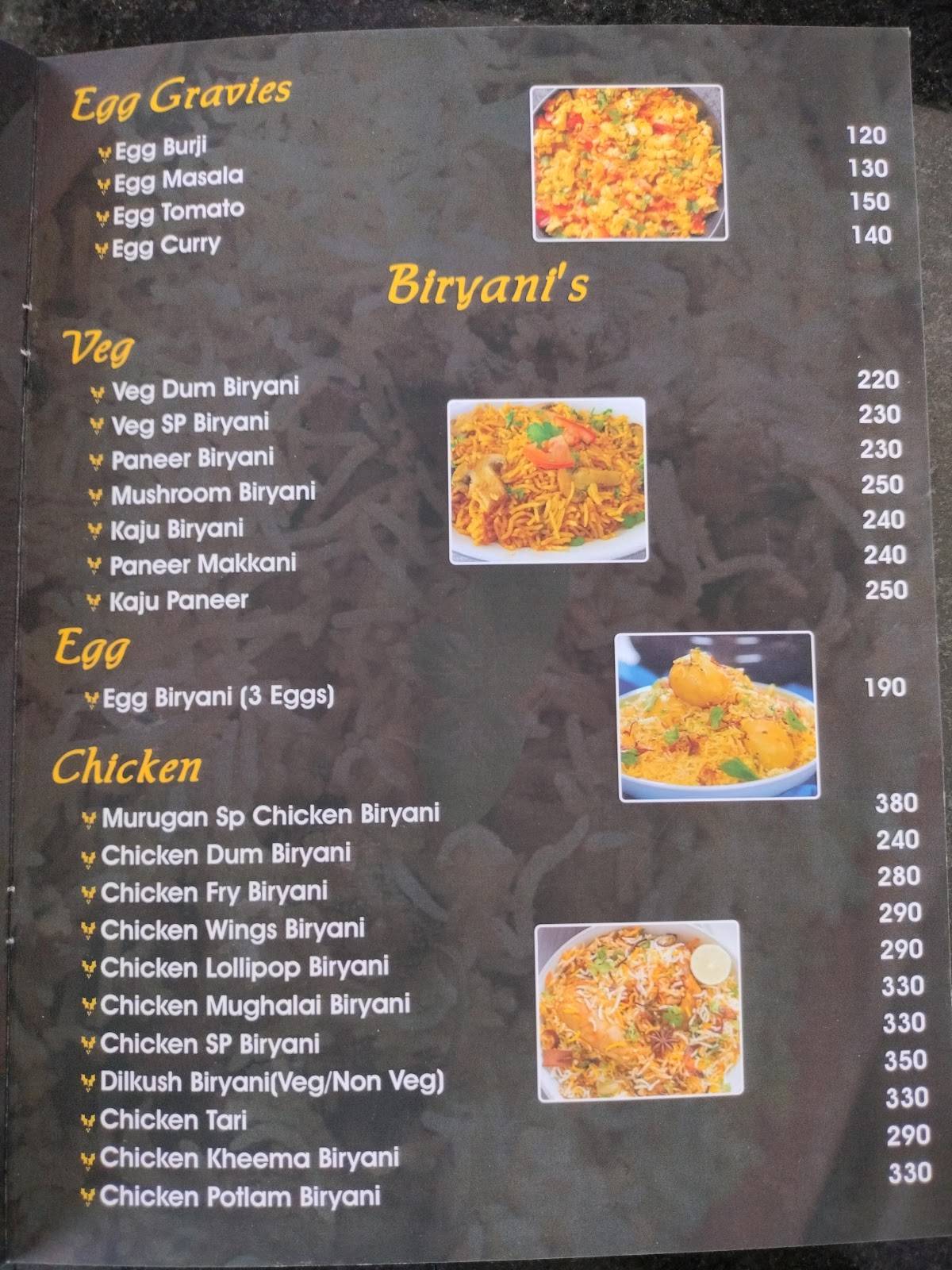 Menu at MurugaN hotel Guntur, Pothur