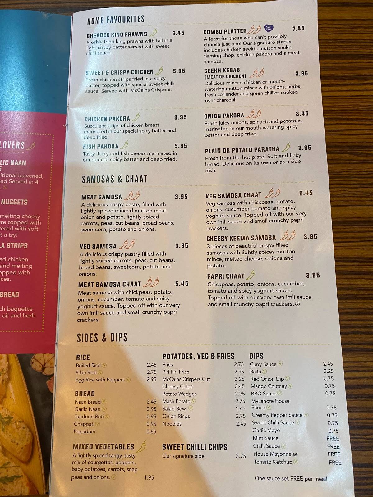 Menu at MyLahore Manchester fast food, Manchester
