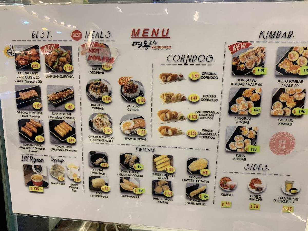 Menu at MyeongDong24 Korean Street Food by Matzip Banilad restaurant ...