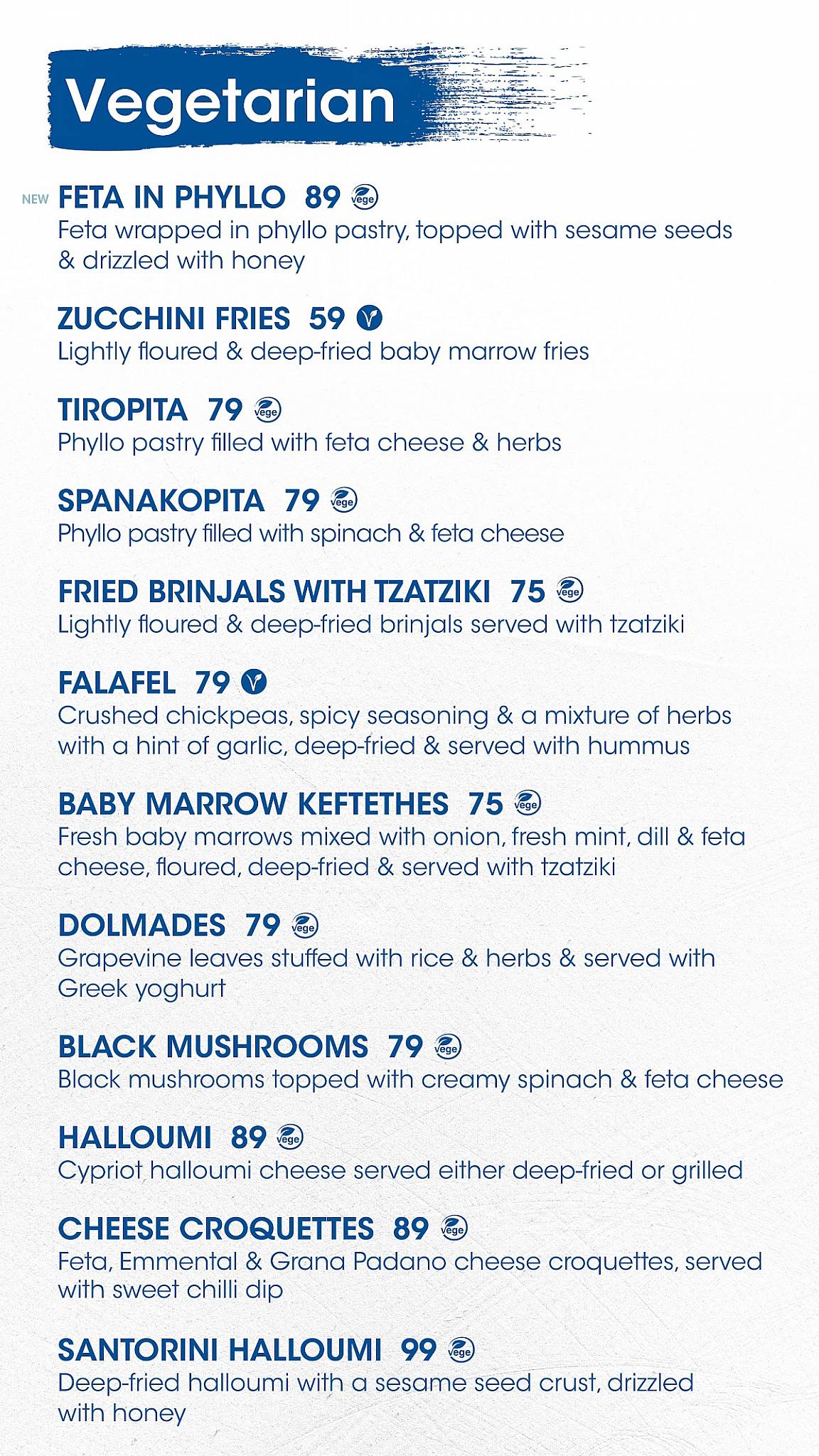 Menu at Mythos Greek Restaurants, New Redruth