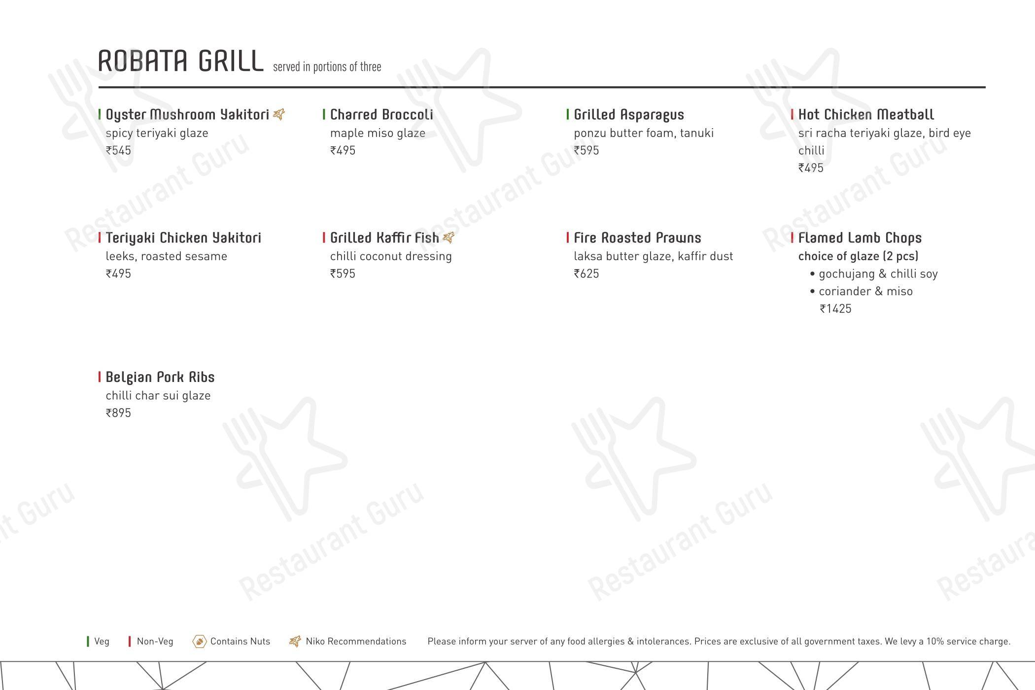 Menu at NIKO - Modern Asian, Gurugram