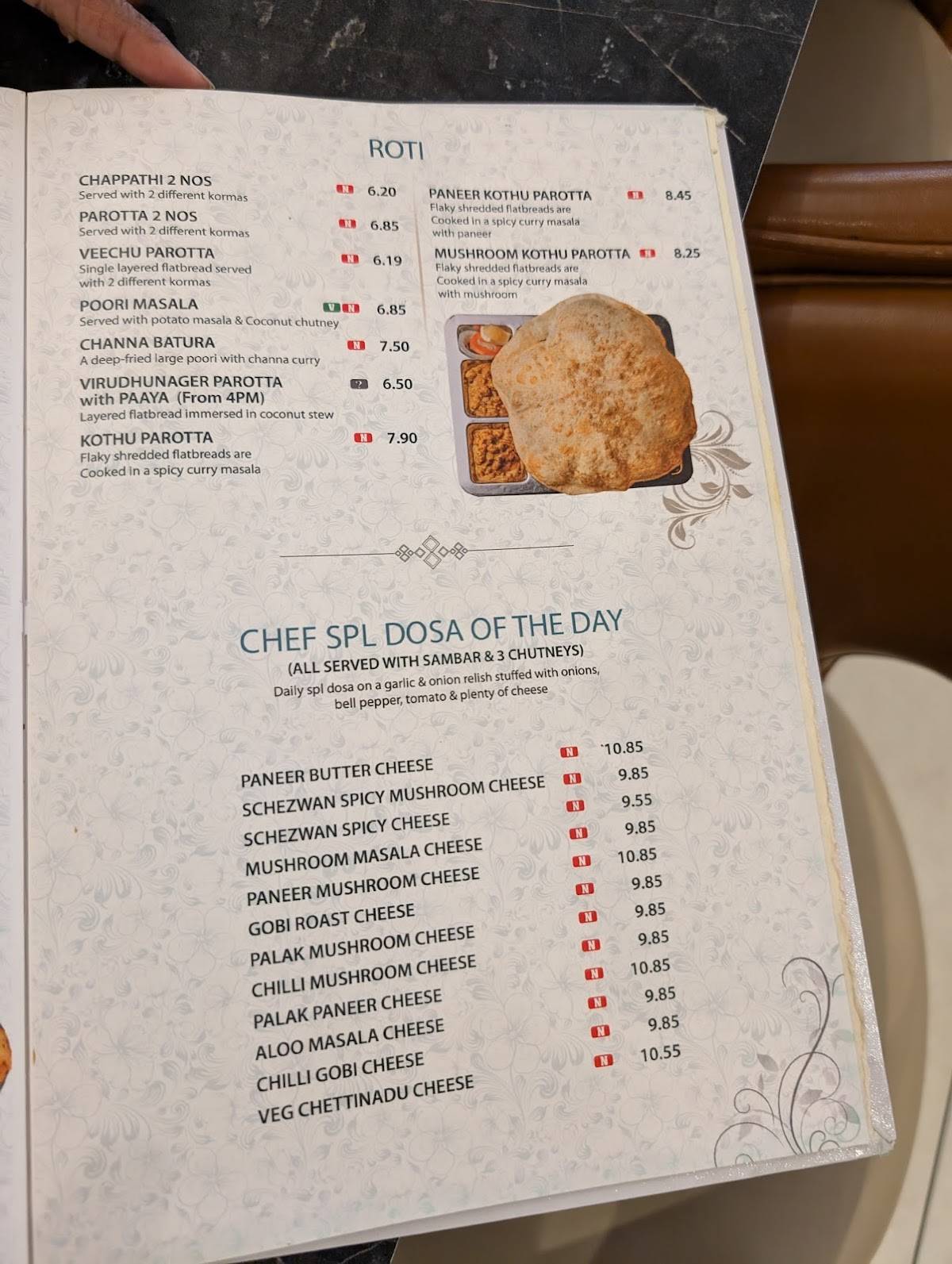 Menu at NK Arya Bhavan Wembley restaurant, Wembley, 22-22A Ealing Rd
