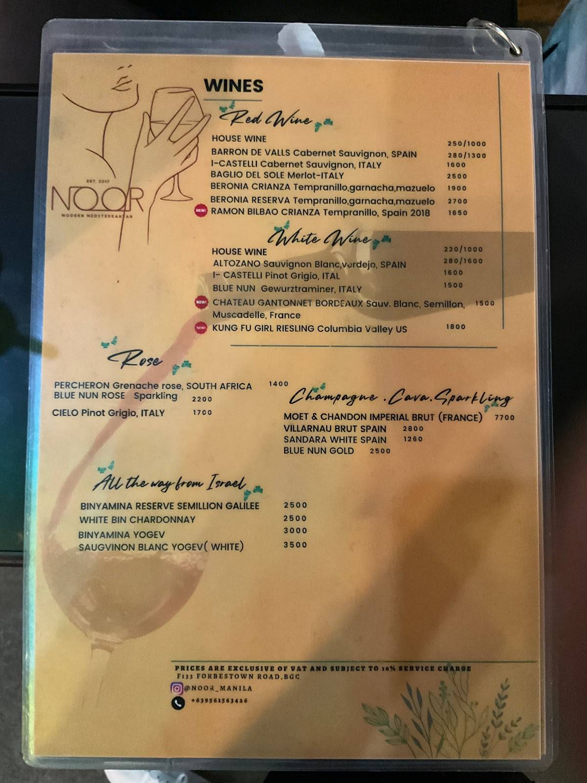Menu at NOOR MANILA restaurant, Taguig, f133 Forbestown Rd