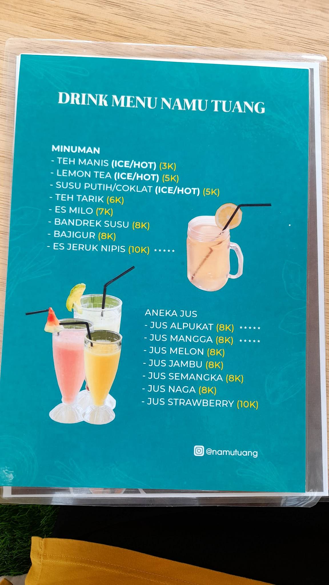 Menu at Namu Tuang Cafe and Resto, Sukaresmi
